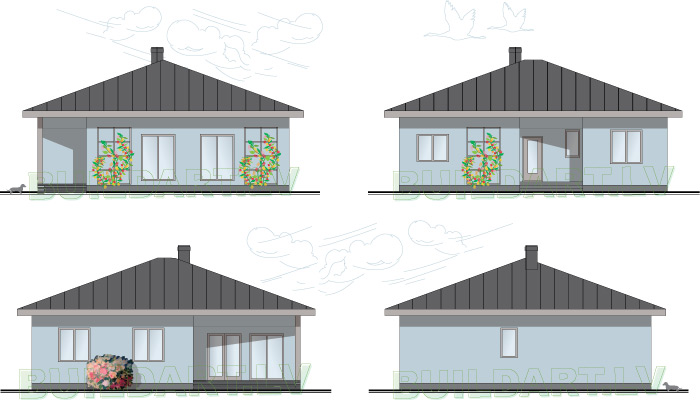 Dzīvojamās mājas projekts “Biruta”, 111m2 – BUILDART.LV
