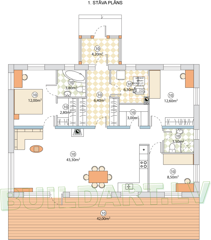 Mājas projekts “Mellene”, 110m2 – BUILDART.LV